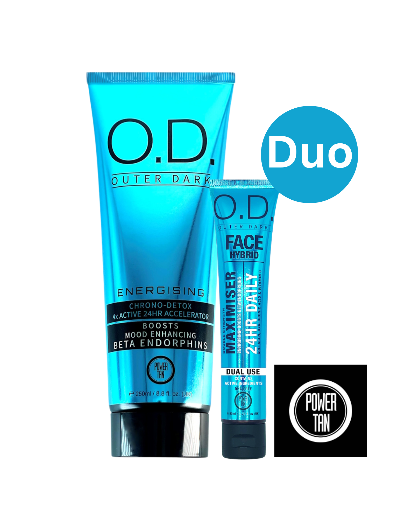 Power Tan Outer Dark DUO 250ml Tube + Face Maximiser 50ml – Sunkissed ...
