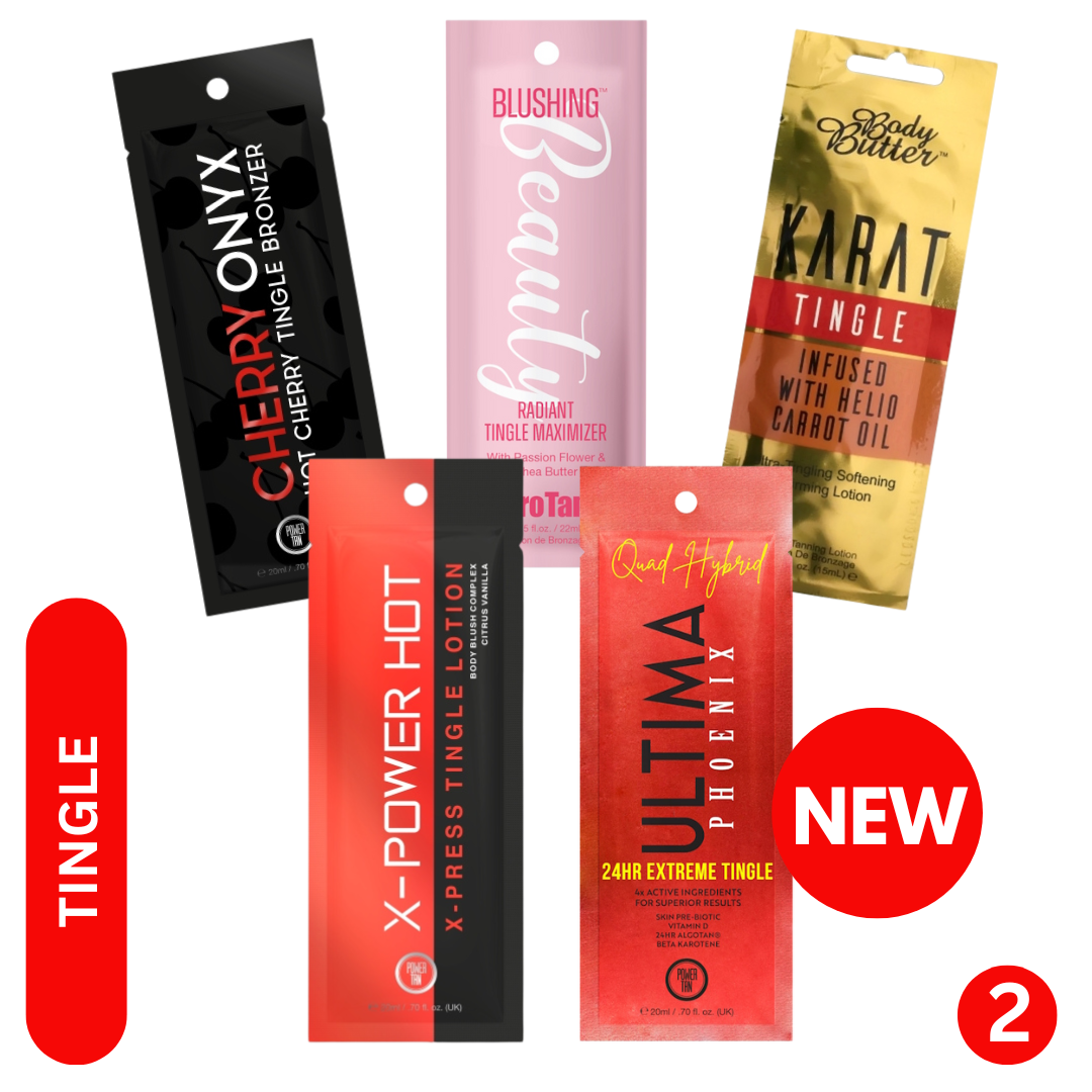 Tingle Sunbed Cream Sachet Bundle Power Tan Body Butter ProTan (2 ...